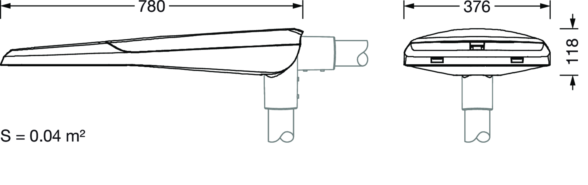 Streetlight SL 11 iQ midi, direct asymmetric (right) wide distribution ...