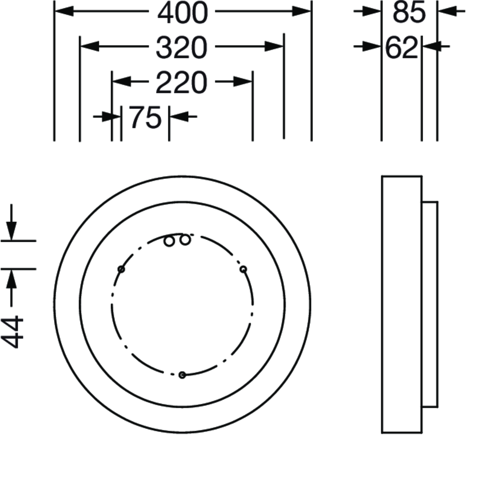 Round 21 S, opalino, haz directo/indirecto, 105°, Color de luz 840 ...