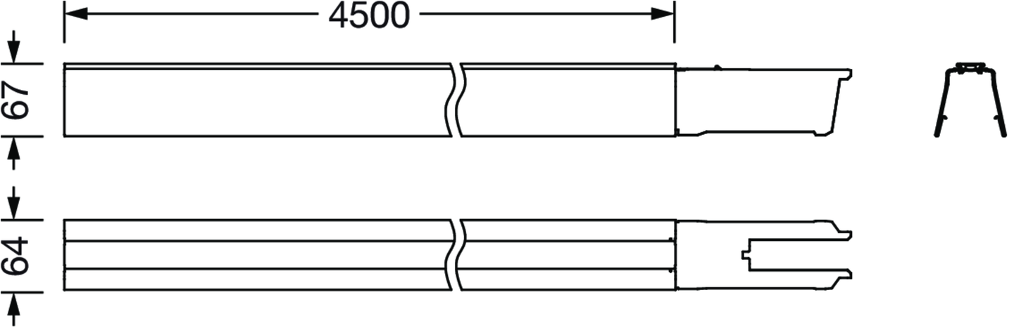 Licross®, trunking rail, matt jet black (RAL 9005) | SITECO